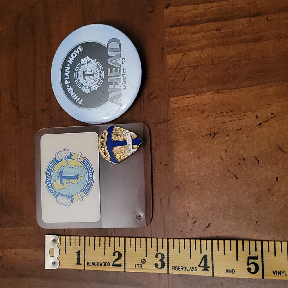Vintage Toastmasters Badge & Pins - Gem